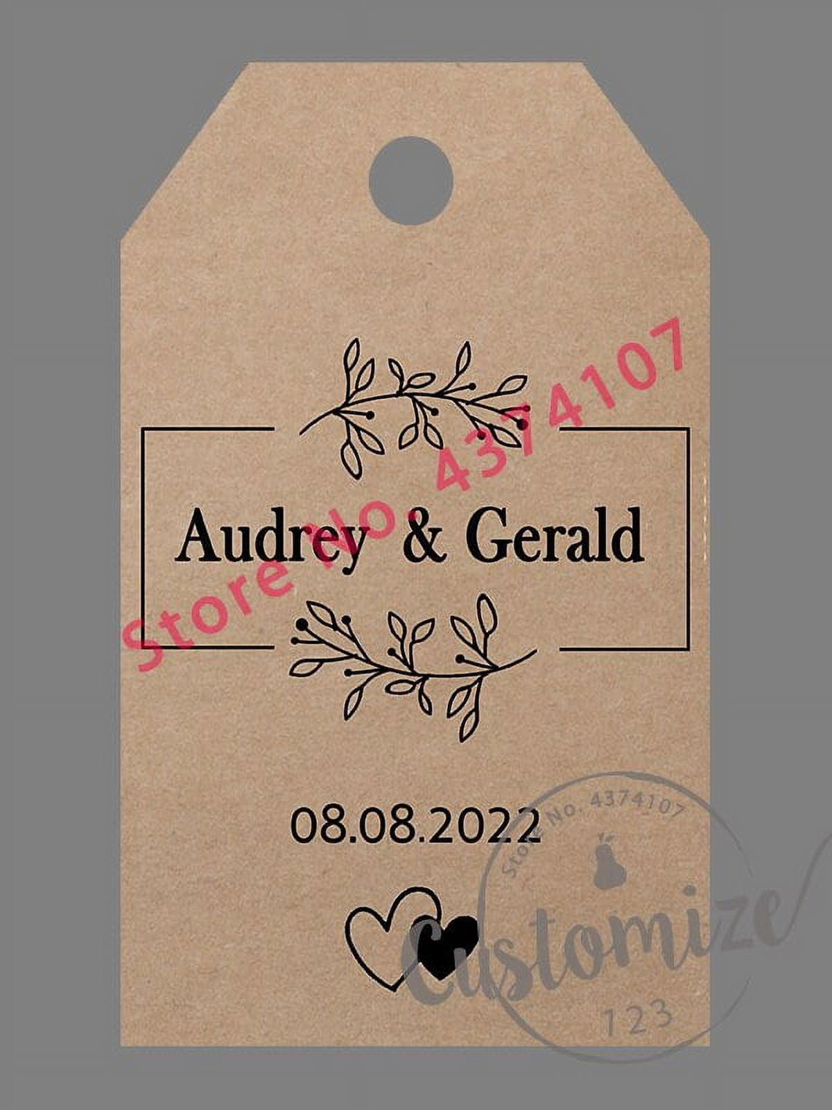 Etiquetas de papel Kraft personalizadas, etiquetas perforadas con texto ...