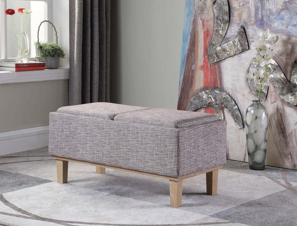 17" in GREY SEAT FLIP STORAGE BENCH w/ UNFINISH LEGS - Walmart.com