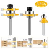 1/4" Plywood Panel 2 Bit Tongue & Groove Router Bit Set - 1/2" Shank ...