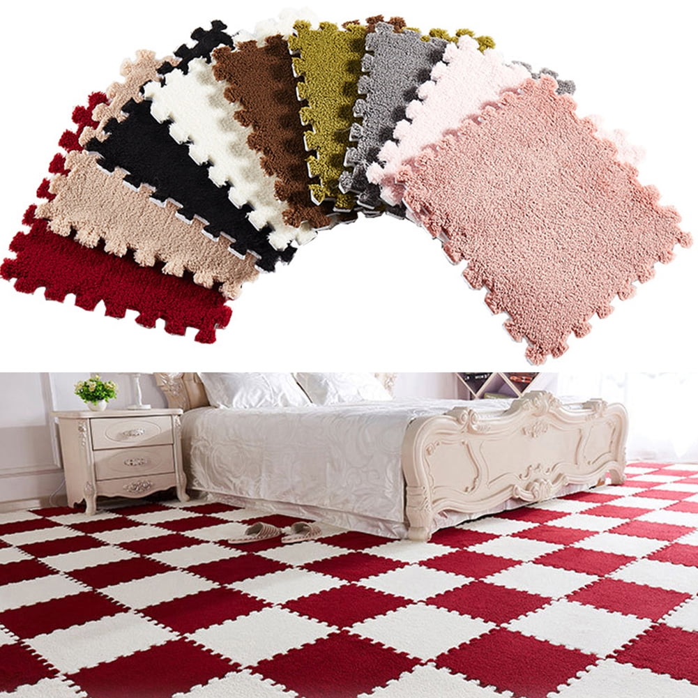 D-GROEE 30cm Plush Foam Interlocking Floor Mat - Kids Padding Playroom ...