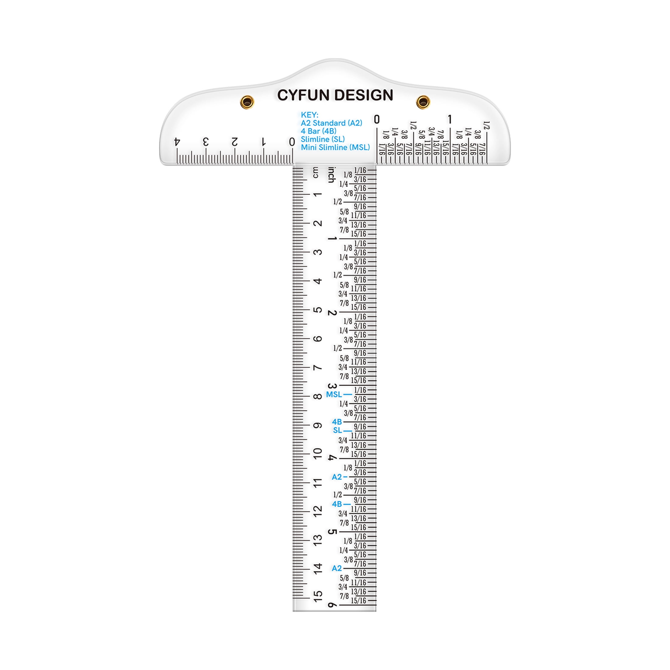 Briartw 6 inch Clear Acrylic T-Square Ruler Contains Measurements in ...
