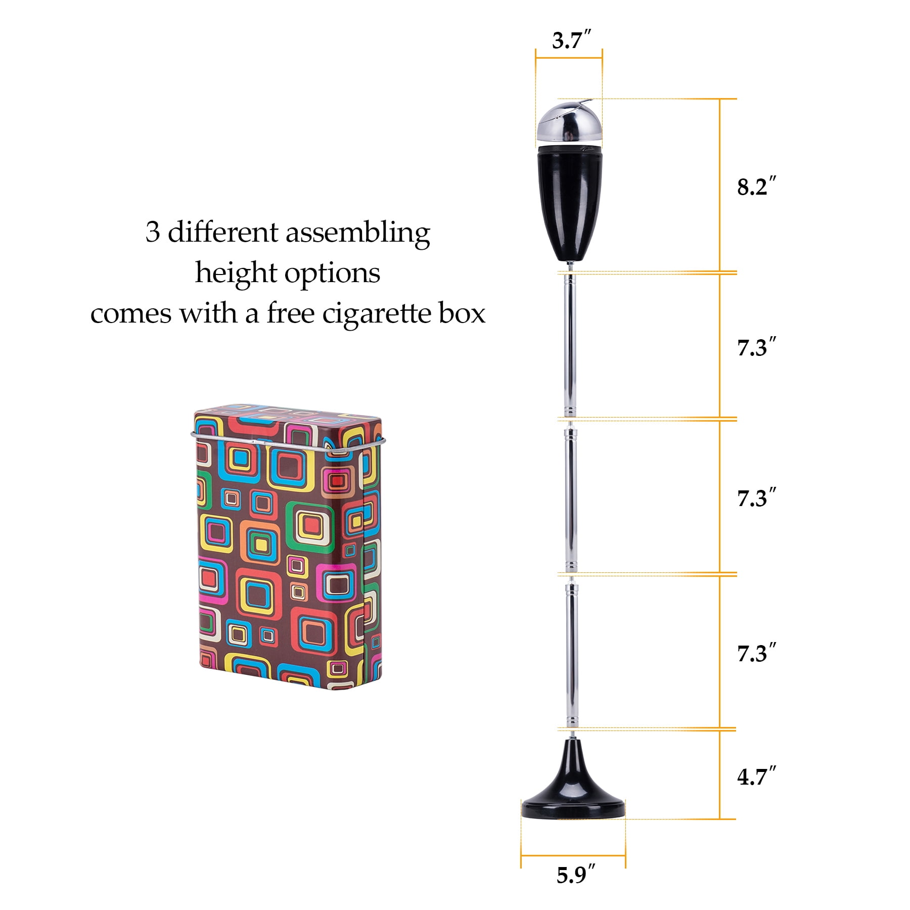 3-Section Design Antique Outdoor Stand Up Floor Ashtray Height ...