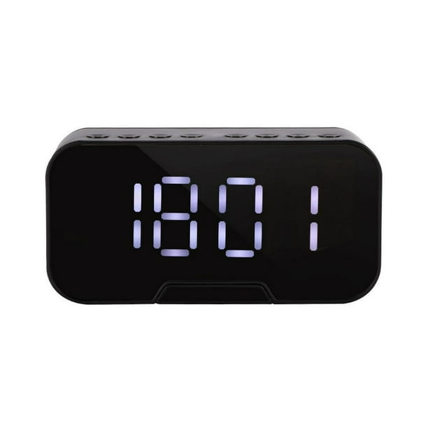 Black Digital Alarm Clock Noiseless Bluetooth Clock Modern LED Alarm ...