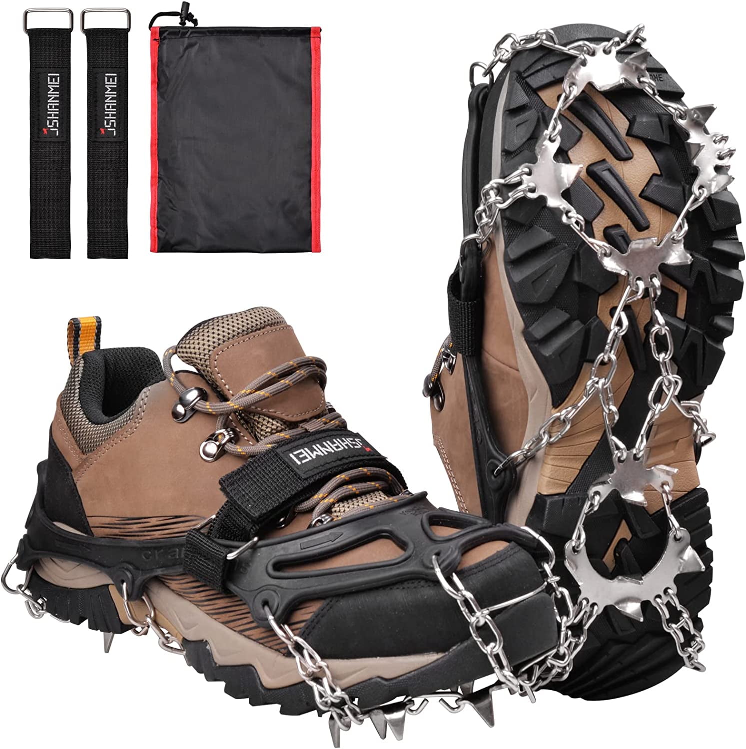 Ice Cleats Walk Traction Cleats Crampons for Hiking Boots Snow Shoes ...