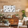 Black Gray Wildflower TV Cover for 75 Inch Screen,Stretch Fabric ...