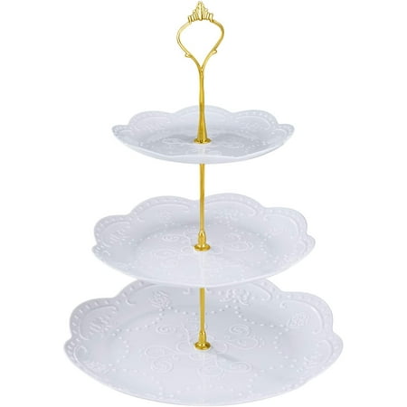 3-Tier Plates, White Fruit Plates 3-Tier Candybar Dessert Plates ...