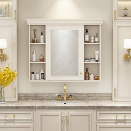 Click here for Unbranded 35 X 28 Blue Wall-Mounted Mirrored Medic... prices