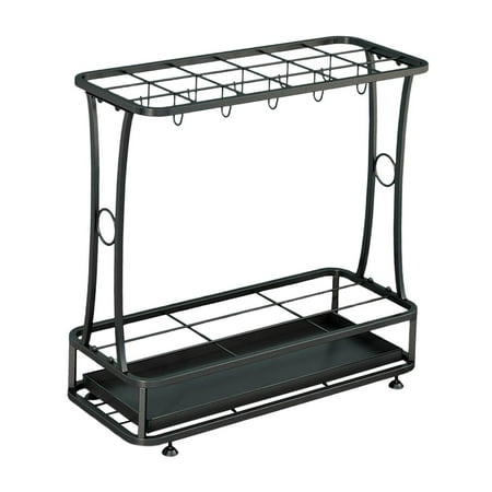 Iron Industrial Umbrella Rack with Removable Drip Tray Umbrella Storage ...