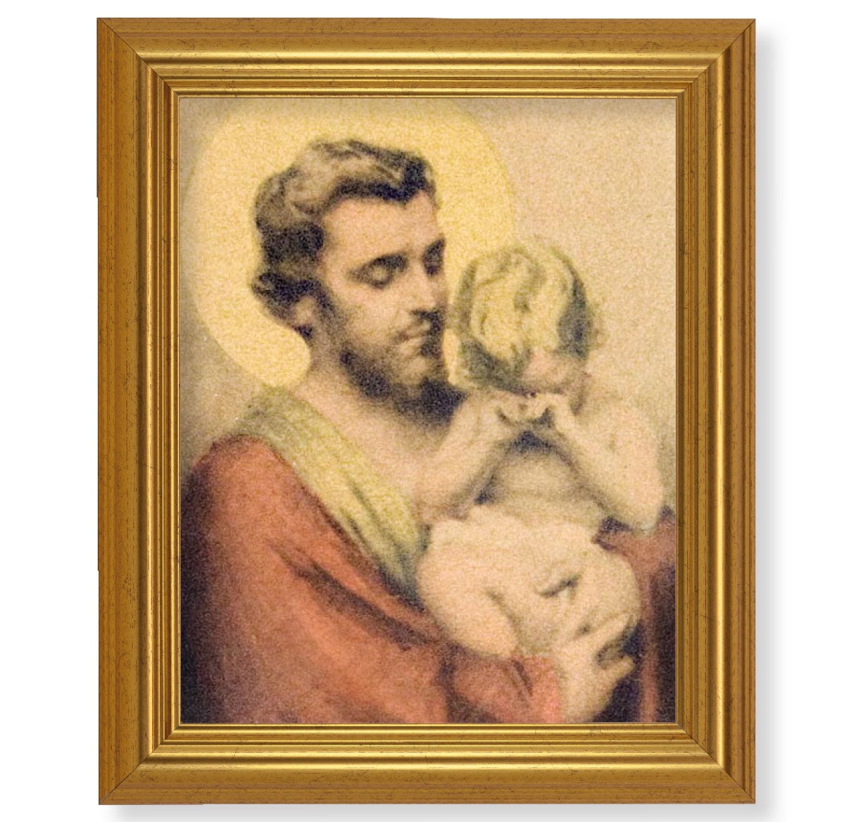 St. Joseph with Crying Jesus Picture Framed Wall Art Decor, Large ...