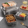 POYOGA Portable Metal Lunch Box with Stable Lid Food Holders for ...