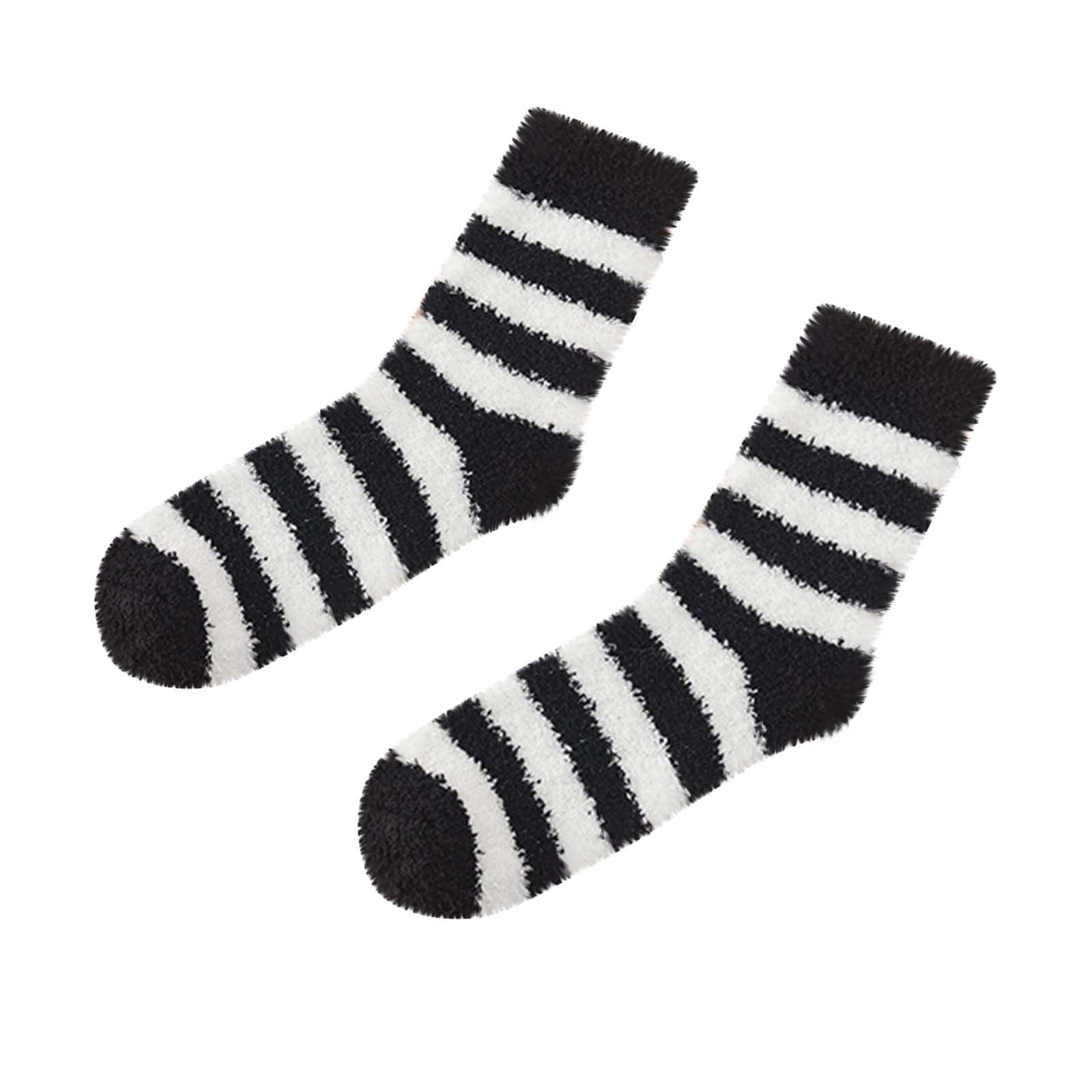 Click here for Cfhntfmh Fuzzy Socks For Women Striped Mid Tube Cr... prices