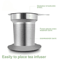 16oz Porcelain Tea Mug with Strainer & Lid, Loose Leaf Tea Infuser Cup ...
