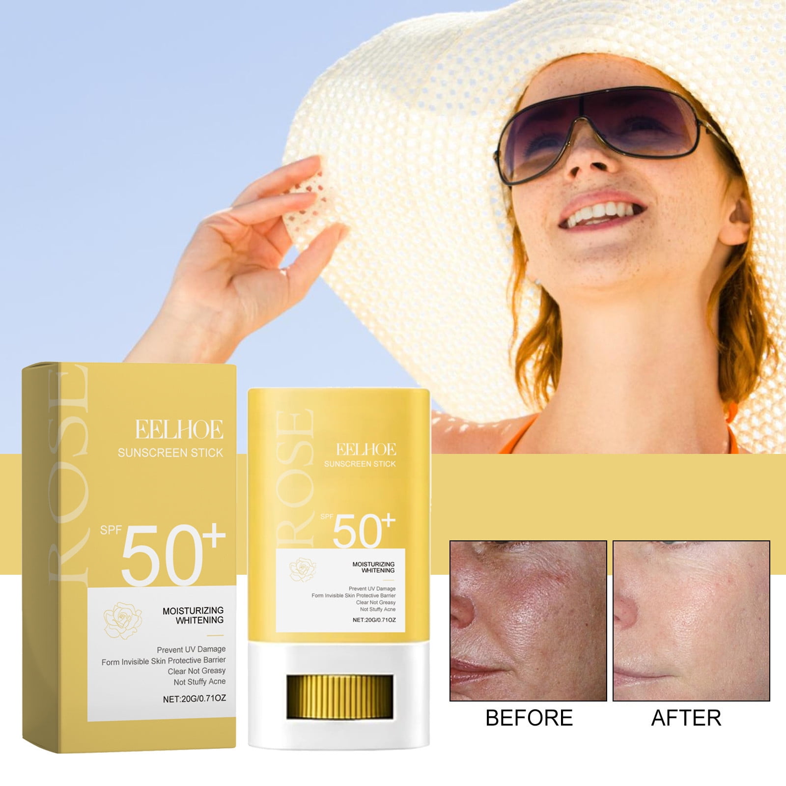 XWSHYW Protectores Solares Rosa Protección Solar Natural Spf50 ...
