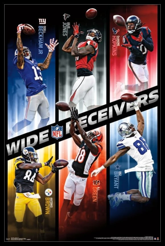 NFL - Receivers 16 Laminated & Framed Poster Print (22 x 34) - Walmart.com
