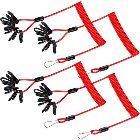 4 Pieces Boat Engine Kill Stop Lanyard Emergency Kill Switch Lanyard ...