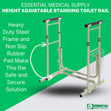 Essential Medical Supply Height Adjustable Free Standing Toilet Safety ...