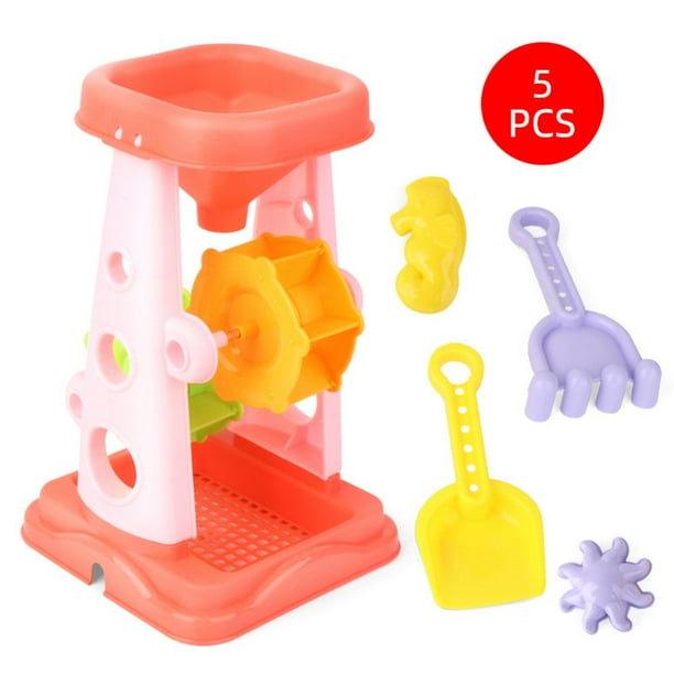 URMAGIC Double Sand Wheel Beach Toy Set for Kids Shovels, Rakes and 2 ...