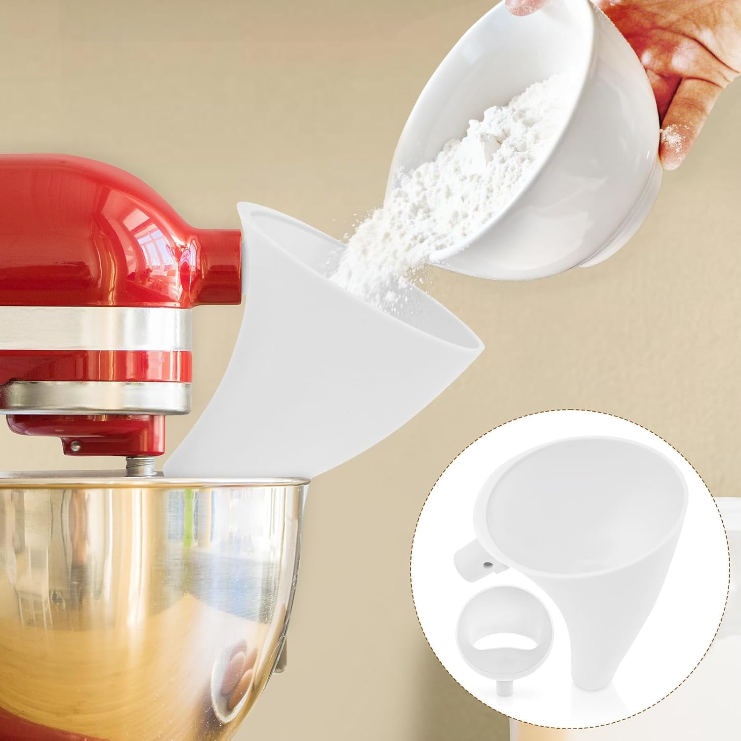 Click here for Nobrand Flour Funnel  Suitable For Mixers  Anti-Sp... prices