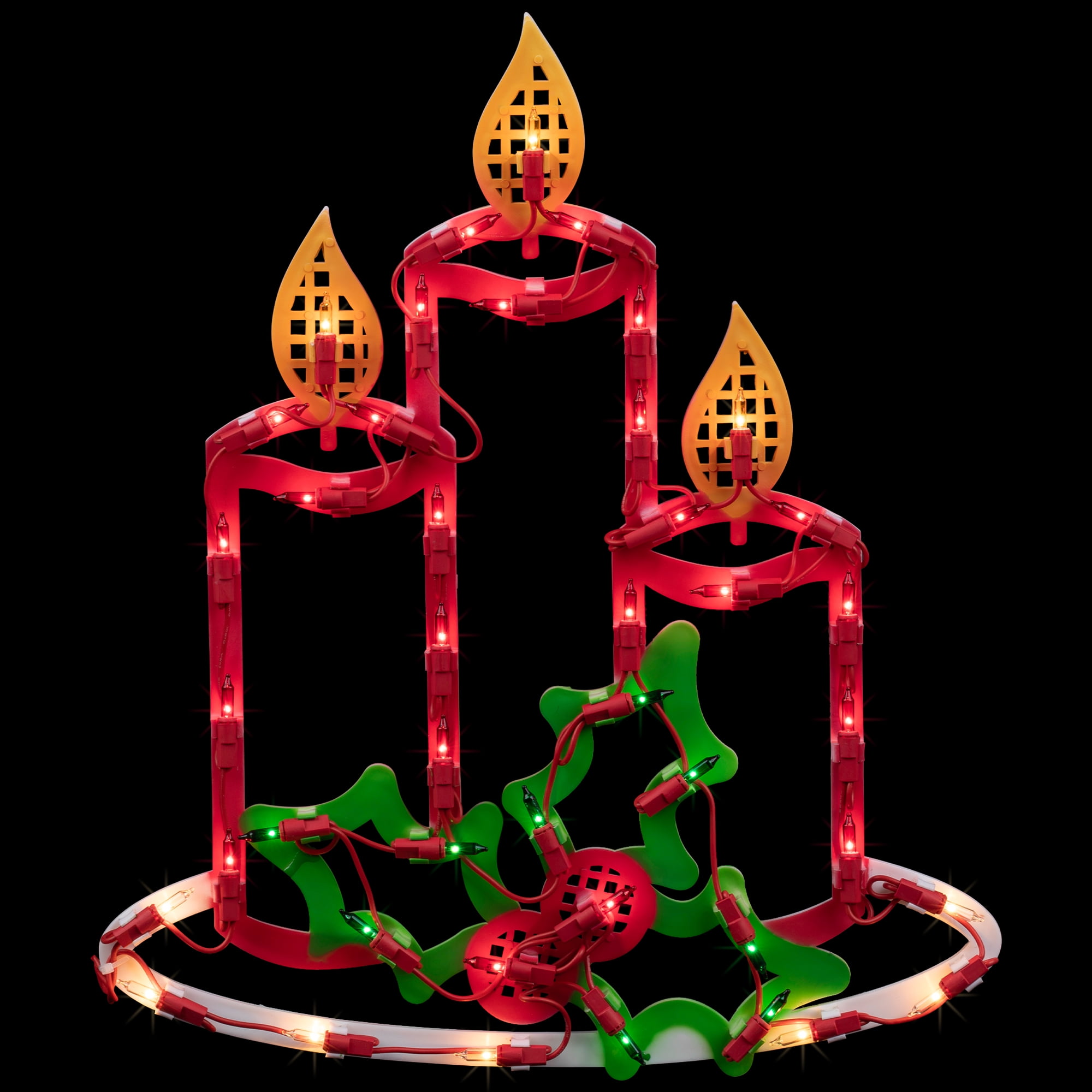 Click here for Northlight 16.5 Lighted Candles With Holly And Ber... prices