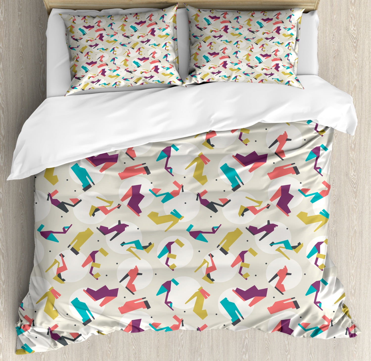 Modern Duvet Cover Set King Size, Colorful Heels and Woman Shoes with ...