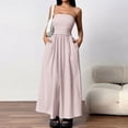 KLHDSF Summer Dresses For Women 2026 Strapless Solid Color Pocketed ...