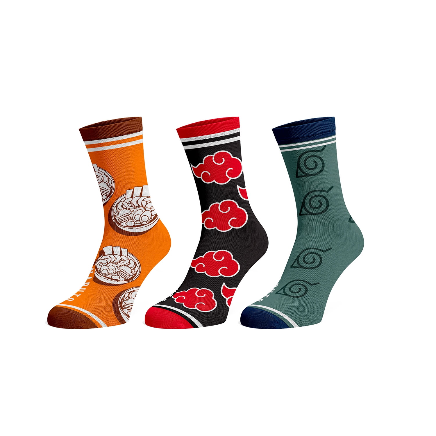Click here for Bioworld Naruto Symbols 3 Pack Crew Socks prices
