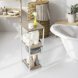 3 Tier Freestanding Bathroom Shelf with Drawer Toilet Paper Storage ...