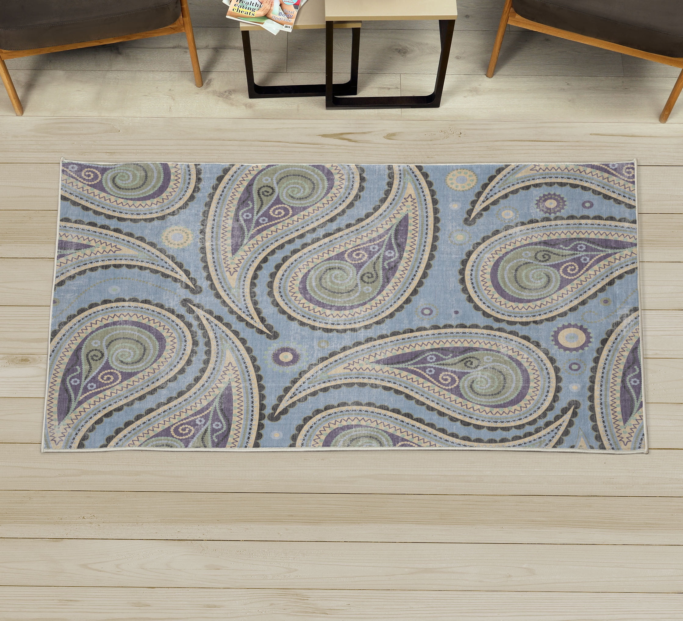 Paisley Decorative Rug, Continuous Fig Like Motifs Pattern Mandala ...