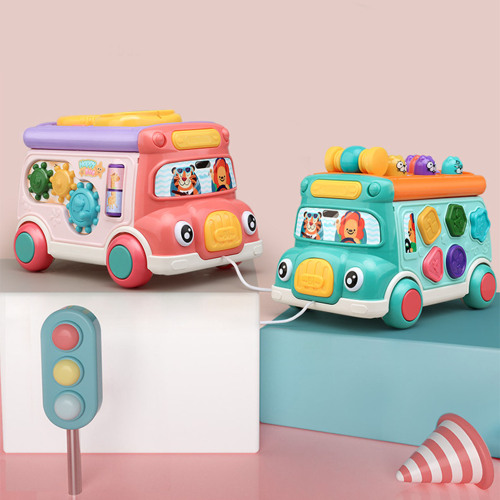 Zhaomeidaxi Push Pull Bus Toy, Baby Musical Learning Toys with Sound ...