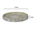 Distressed Round Shape Cemented Log Plate, Gray - Saltoro Sherpi ...