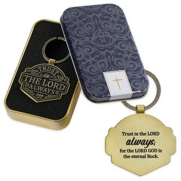 Christian Art Gifts Sturdy Gold Metal Faith Based Keyring for Men ...