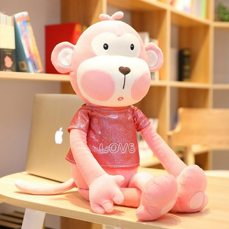 Large Monkey Stuffed Animal Plush Monkey Toy for Children(Pink,70cm ...