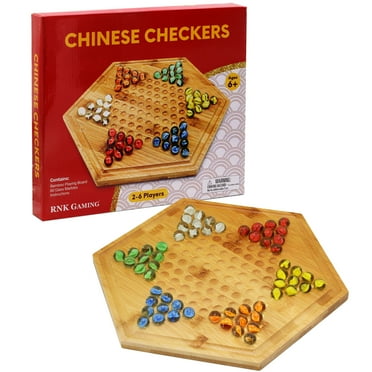 Wooden Chinese Checkers Board Game Set with Drawers and Marbles Kt00216 ...