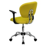 BizChair Mid-Back Yellow Mesh Padded Swivel Task Office Chair with ...