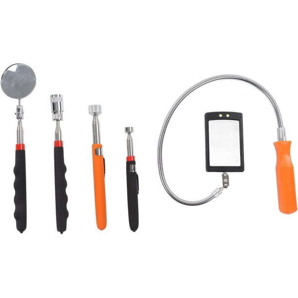 5pcs Telescoping Magnetic Pick Up Tool With Led Light Flexible Magnet