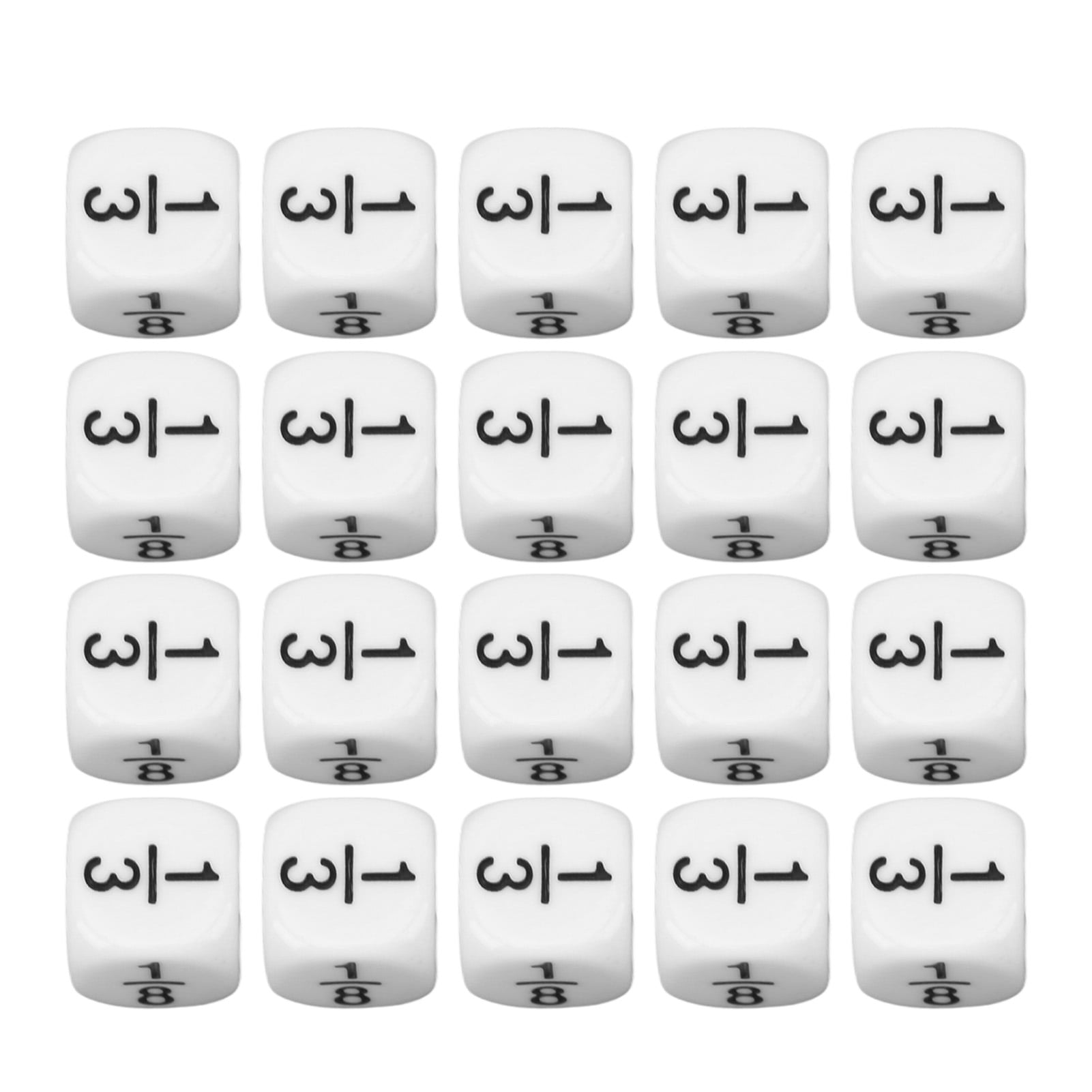Dado de fracciones blancas 16mm x 6 YUNYI BRAND Juego de dados de ...