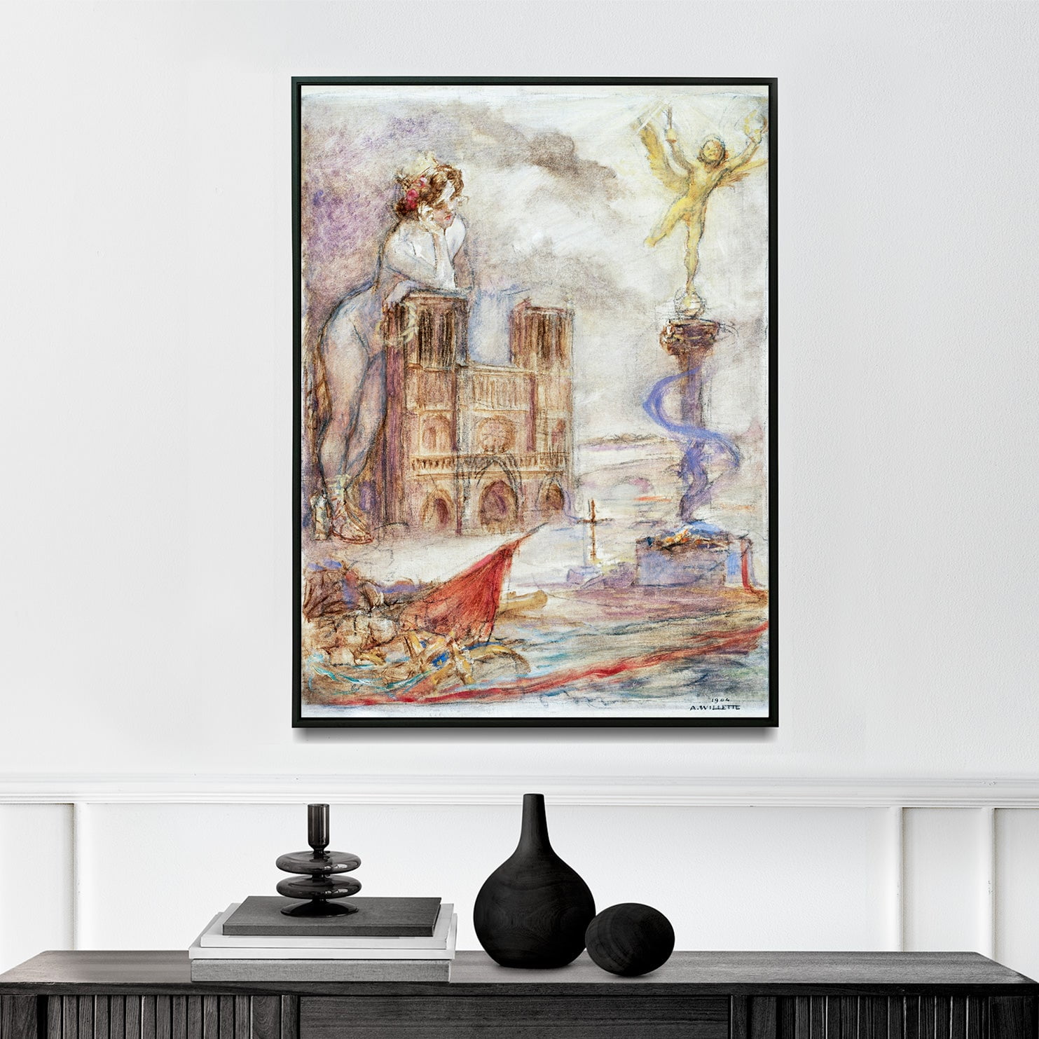 Notre-Dame de Paris - 1904 | Adolphe Leon Willette | Premium Fine Art ...