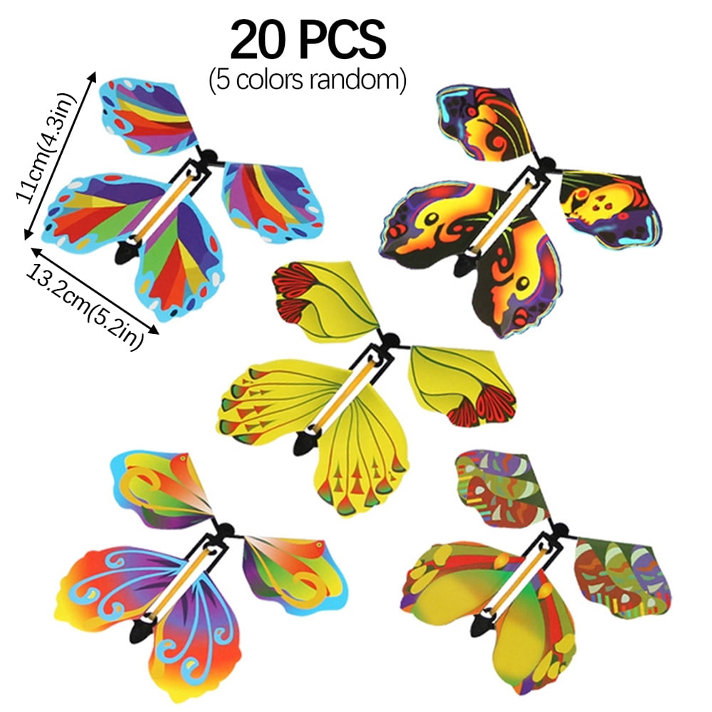 Buy Magic flying butterfly rubber band power wind-up butterfly toy ...