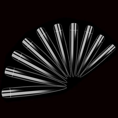 Stiletto False Nail Clear Extra Long Sharp Nail Art Tips 12 Sizes 120 ...