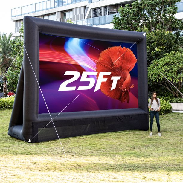 OZIS 25Ft Inflatable Outdoor Projector Movie Screen Blow up with 450W ...