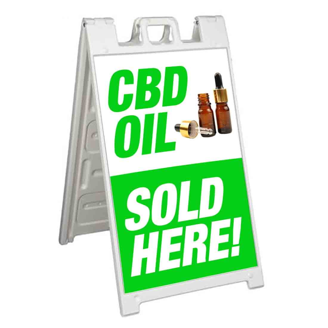 CBD Oil Sold Here (24" X 36") Standard A-Frame Signicade, Includes ...