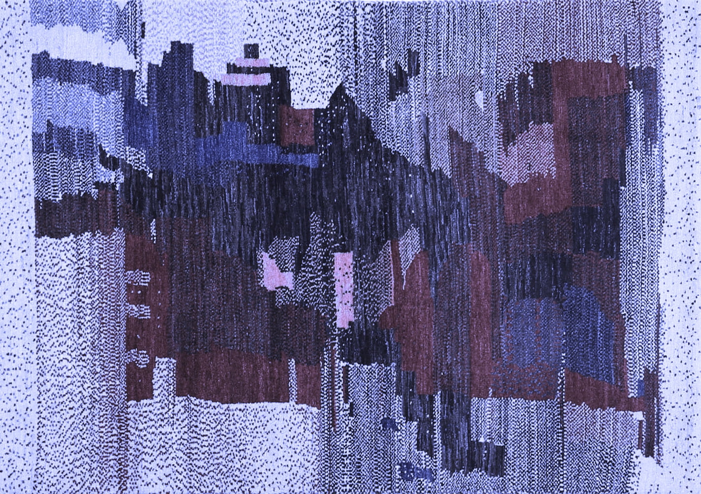 Ahgly Company Indoor Rectangle Abstract Blue Contemporary Area Rugs, 2 ...