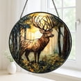 Wildlife Stained Glass Suncatcher, Rustic Cabin Window Decor, Nature ...