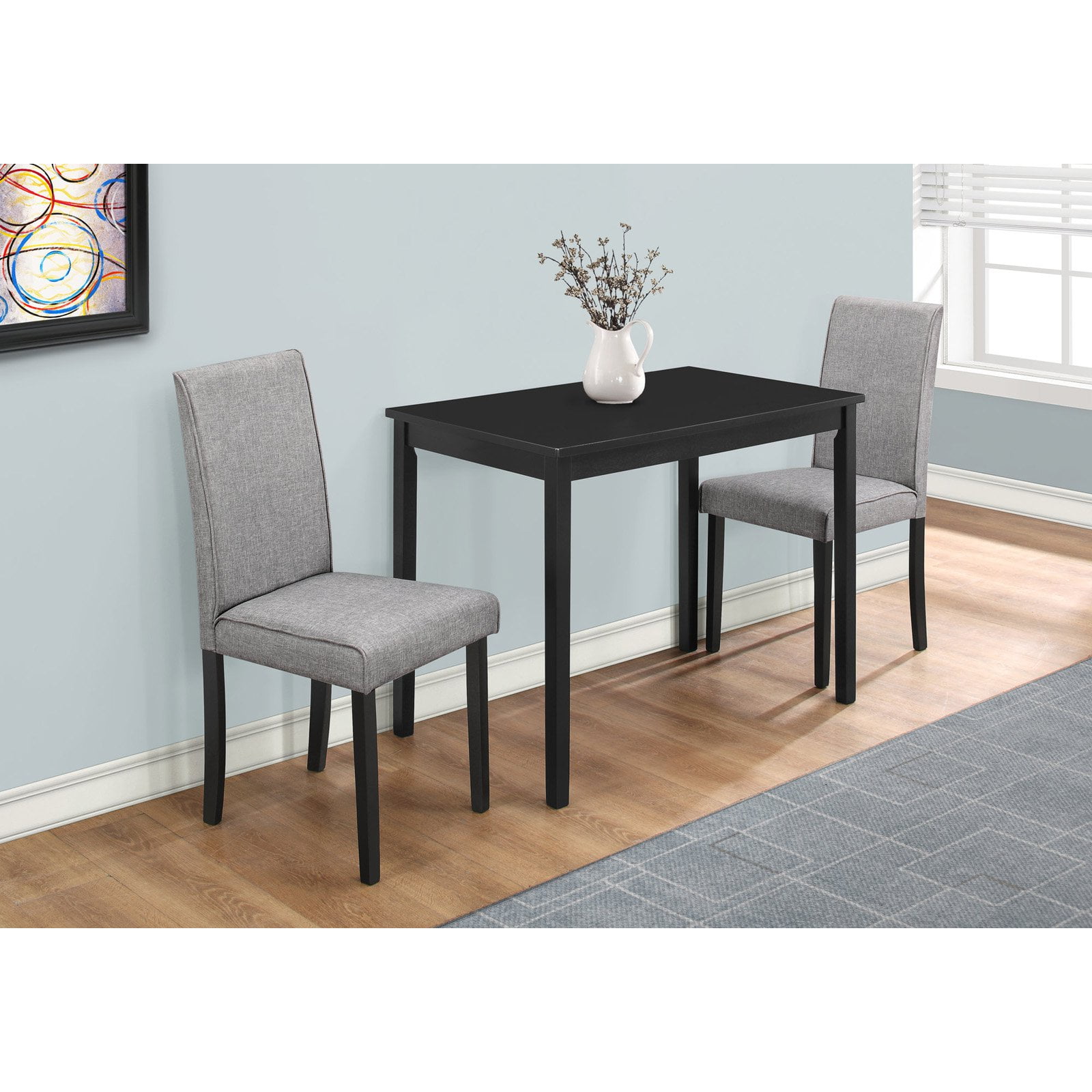 Monarch Specialties 3 Piece Dining Table Set - Fabric - Walmart.com