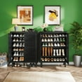 Shoe Cabinet with Louver Doors - 6-Tier Adjustable Shelves, Spacious ...