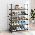 Shoe Storage Organizer 5 Tiers Shoe Rack Black Free Standing Shoe Shelf ...