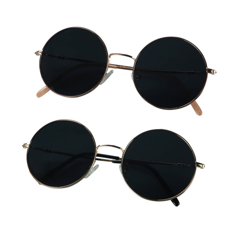 2 Pack Vintage Round Sunglasses for Men and Women UV400 Protection ...