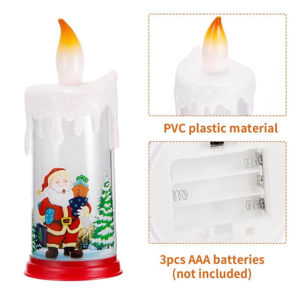 Simulation Candle Lamp with Snowman/Santa Clause Patterns Electric ...