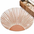 Bohemian Orange Sun Light Round Rug 3ft Abstract Minimalism Art ...