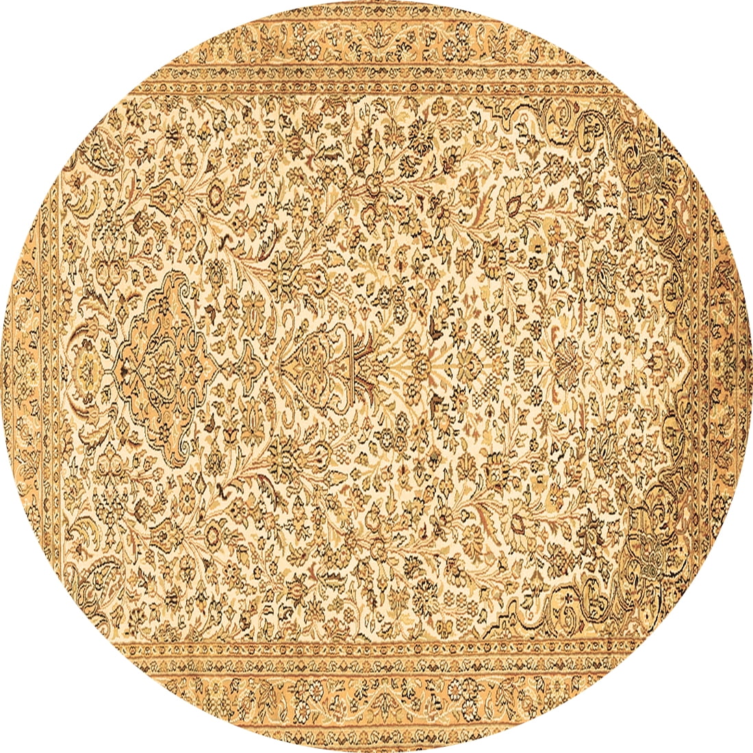 Ahgly Company Indoor Round Persian Brown Traditional Area Rugs, 6 ...